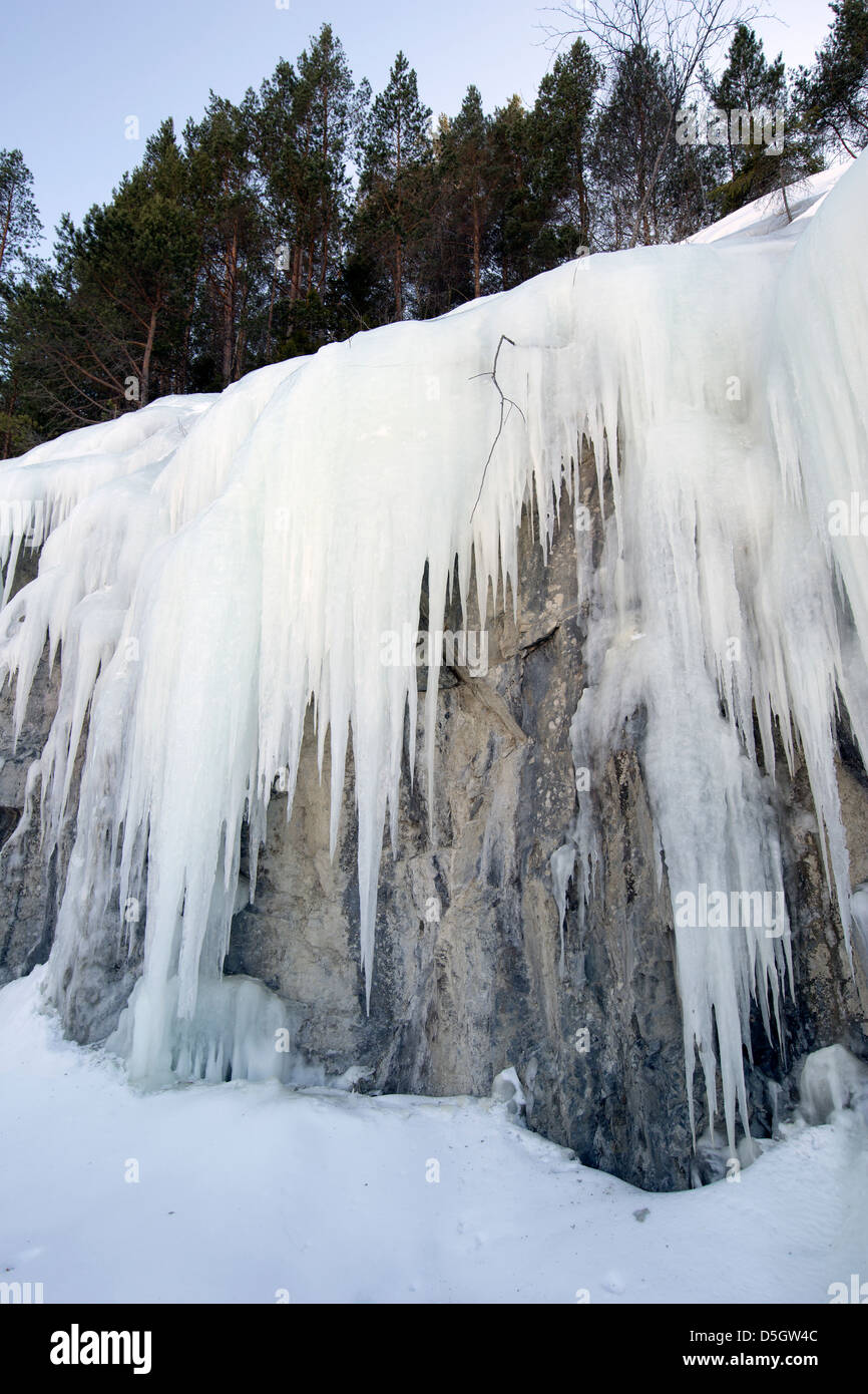 Ice formation on a rock in Norway, Europa Stock Photo - Alamy