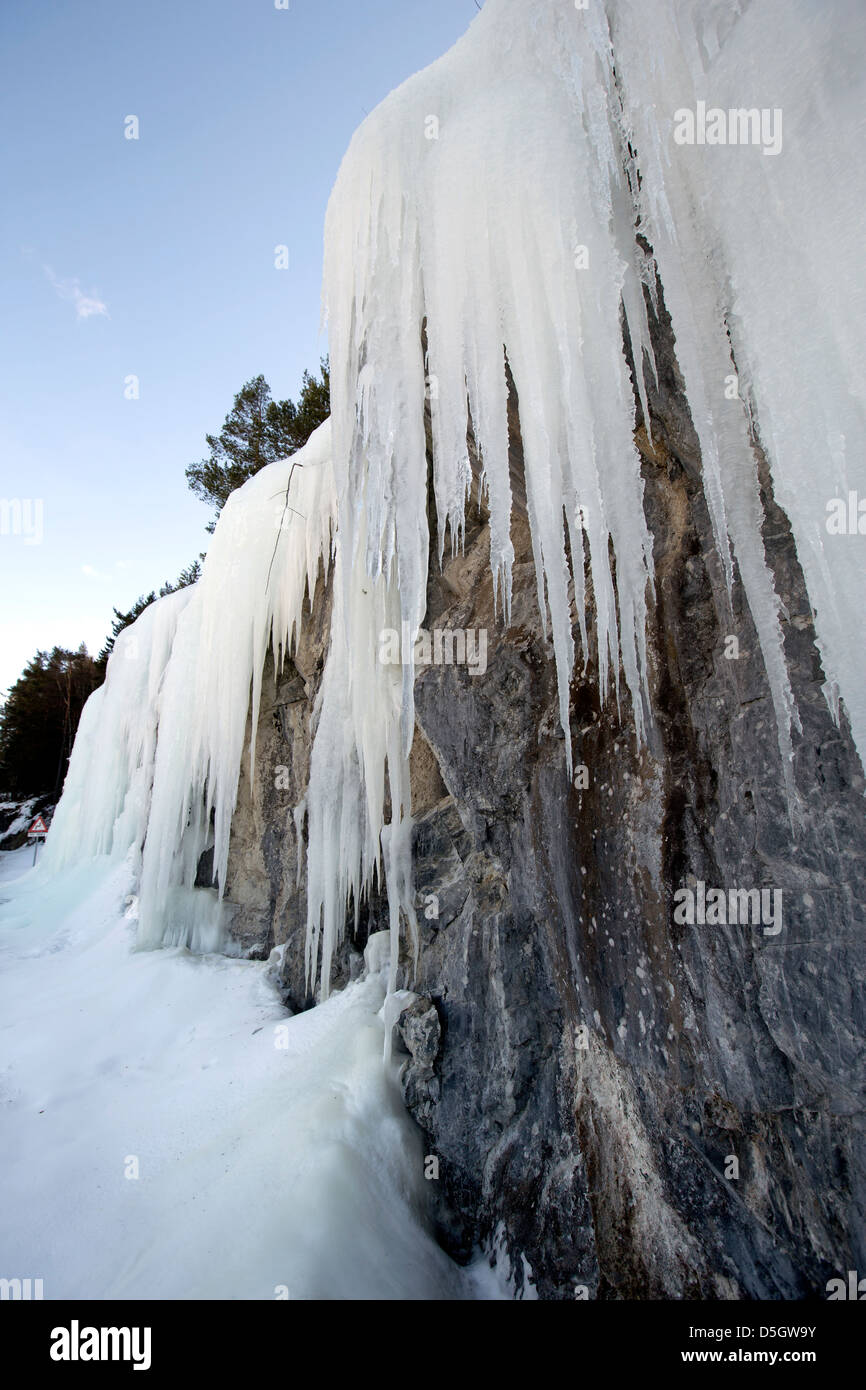 Ice formation on a rock in Norway, Europa Stock Photo - Alamy