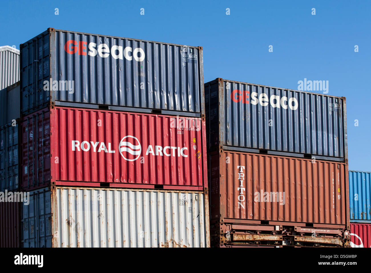 Shipping containers, Ilulissat harbour, Ilulissat (Jakobshavn ...