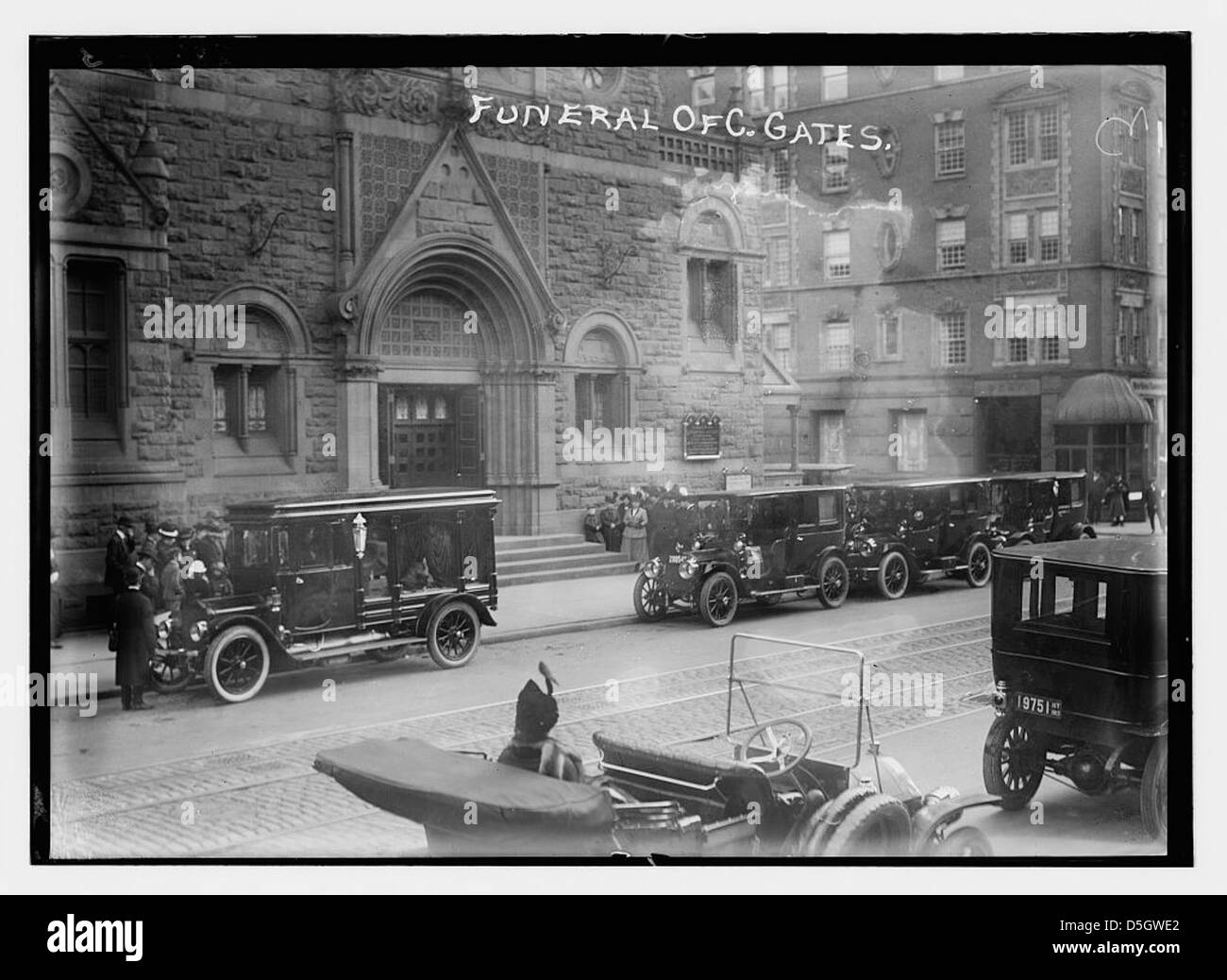 A photograph depicting the funeral of Charles Gilbert Gates, held at ...