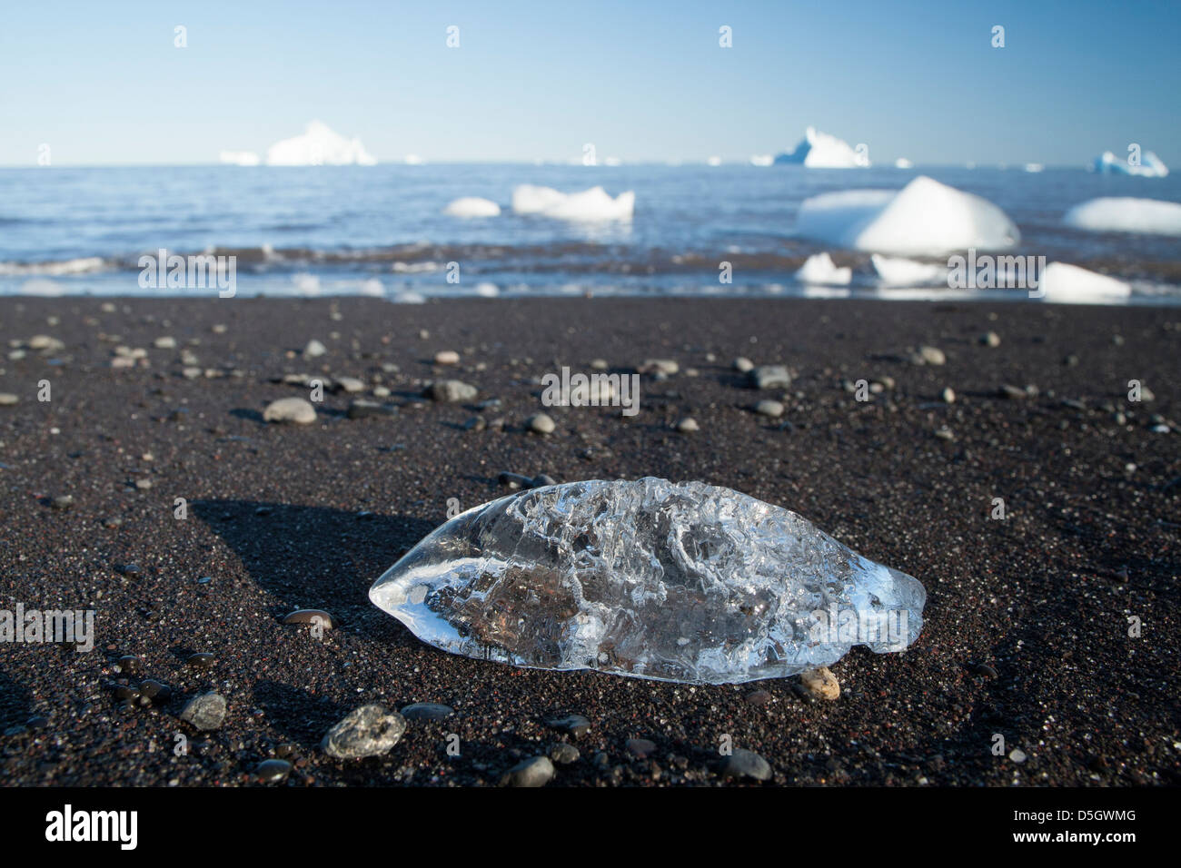 Blocks of ice broken off from icebergs, Qeqertarsuaq, Greenland Stock ...