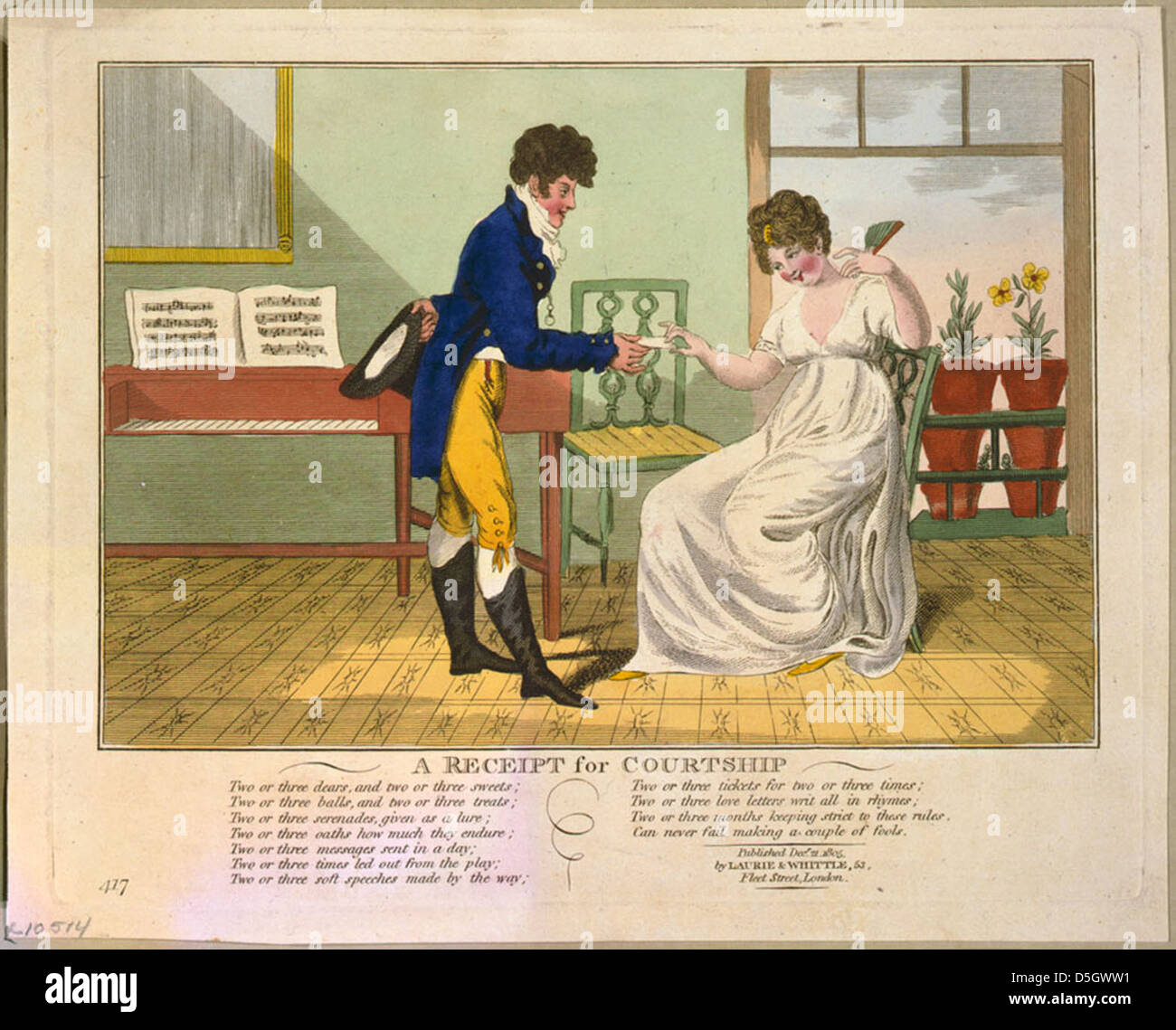 This 1805 British cartoon print humorously titled 'A Receipt for ...