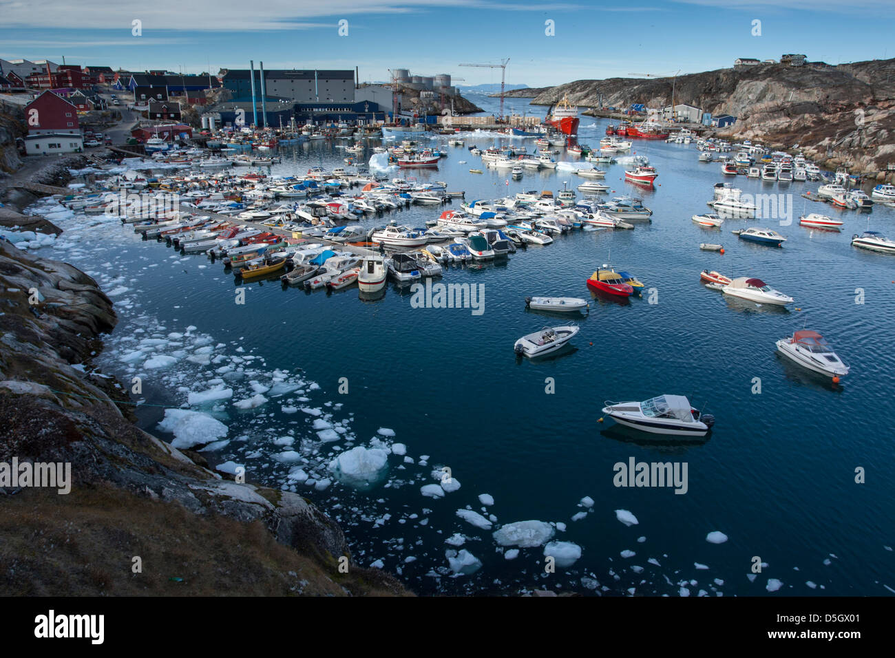 Ilulissat harbour, Ilulissat (Jakobshavn), Greenland Stock Photo - Alamy