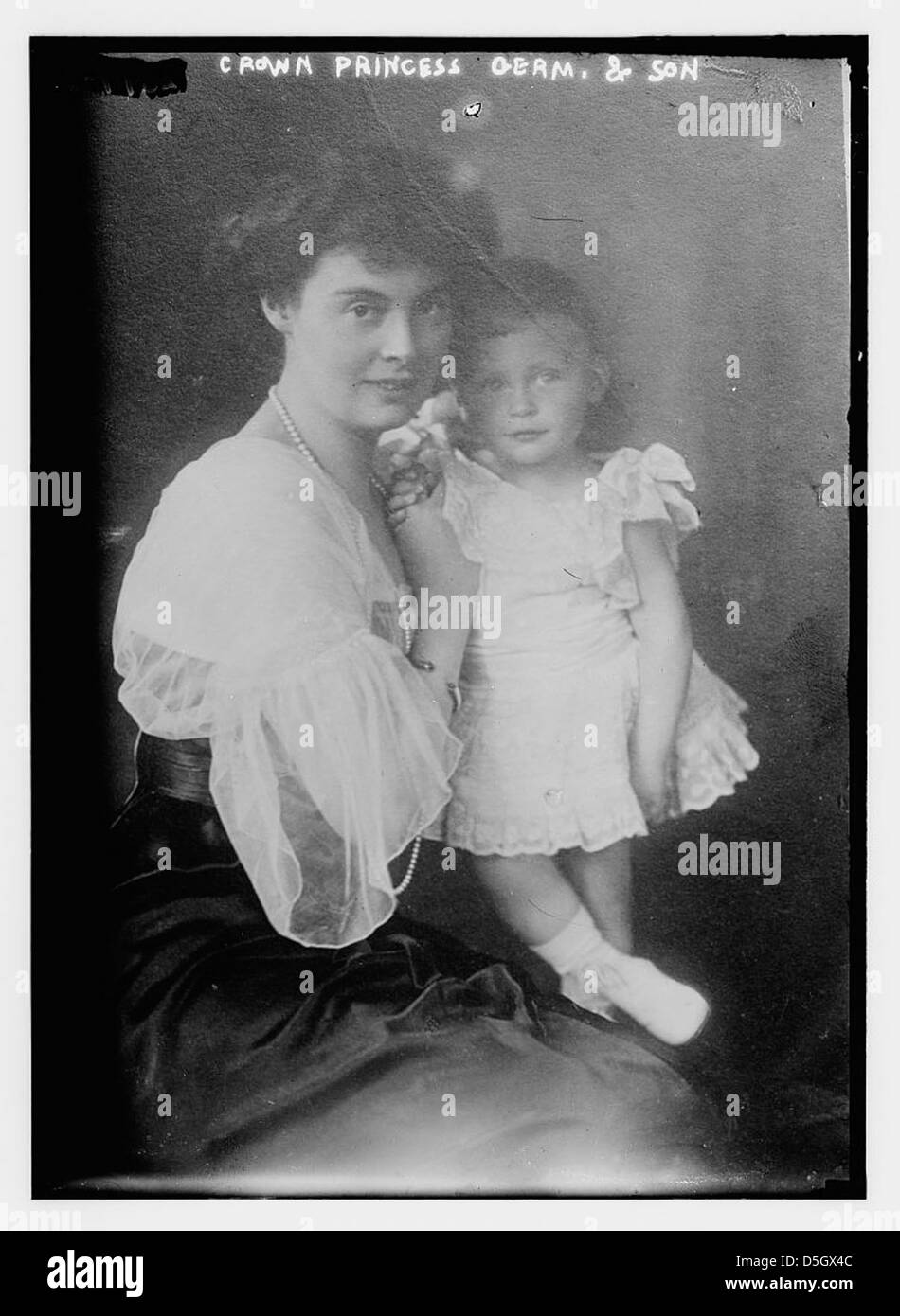 The Crown Princess of Germany is pictured with her son, reflecting her ...