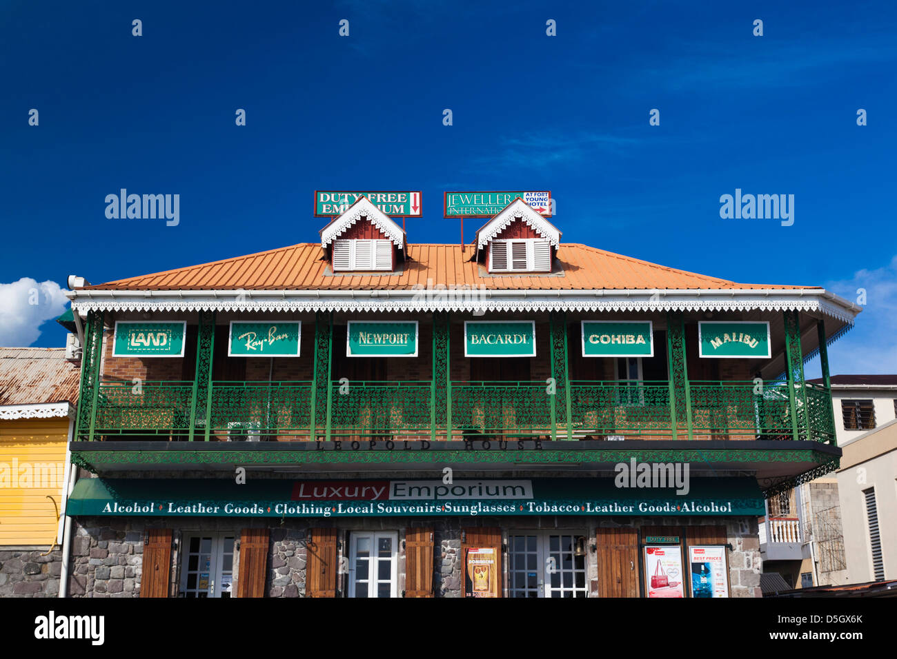 Dominica, Roseau, Bay front shop Stock Photo - Alamy