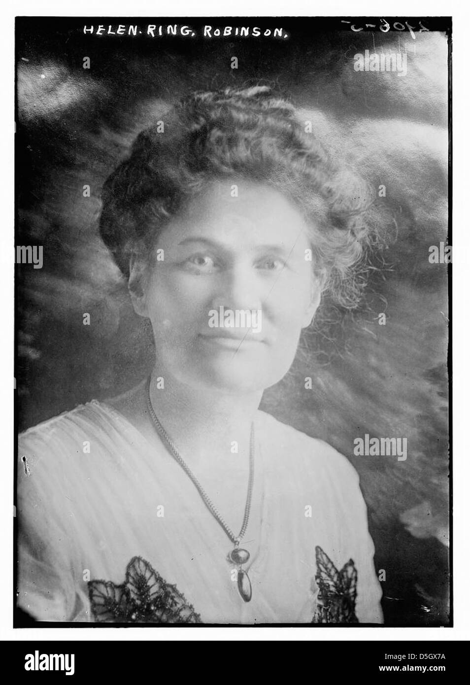 A portrait of Helen Ring Robinson, a prominent suffragist and the first ...