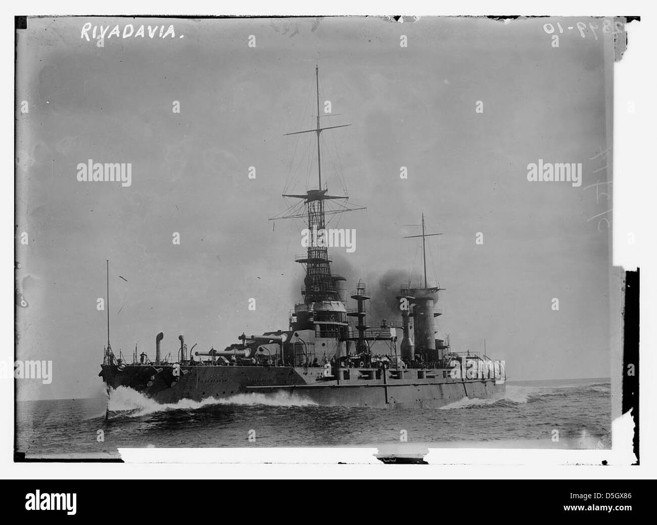 A photograph of the Argentine Navy battleship Rivadavia, part of the ...