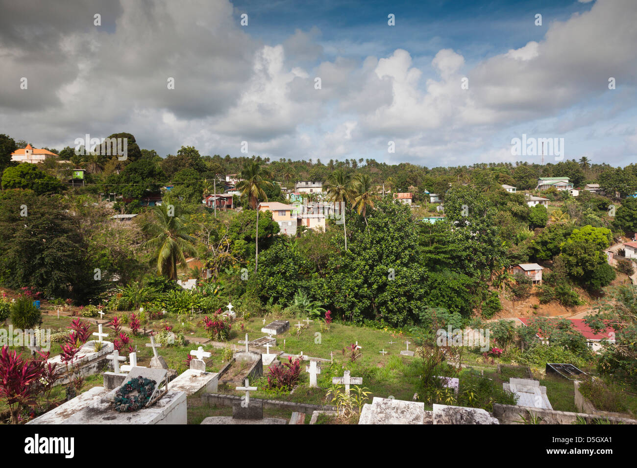 Dominica, Wesley, elevated town view Stock Photo - Alamy