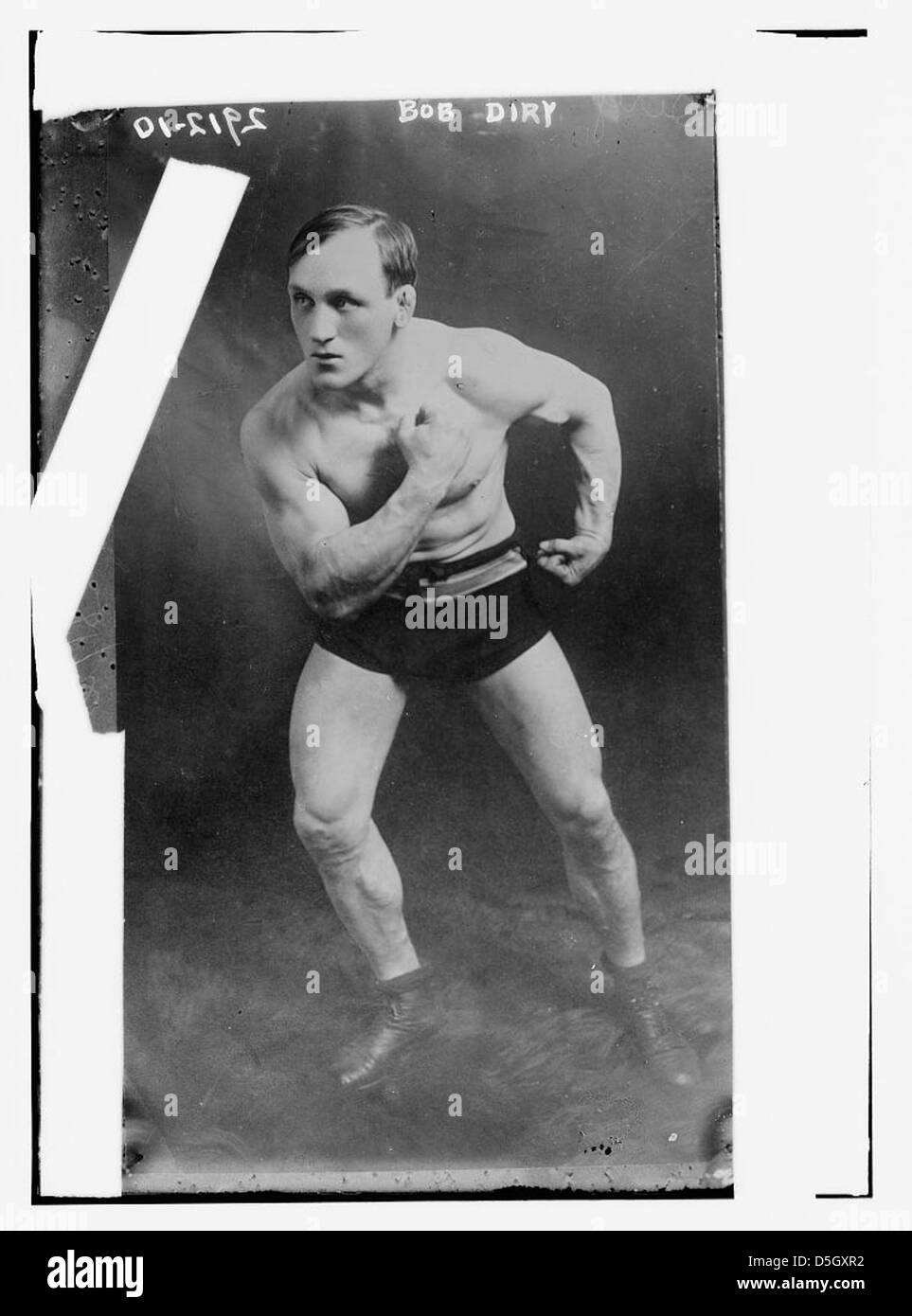 A portrait of Bob Diry, a boxer known for his impressive physique and competitive spirit ...