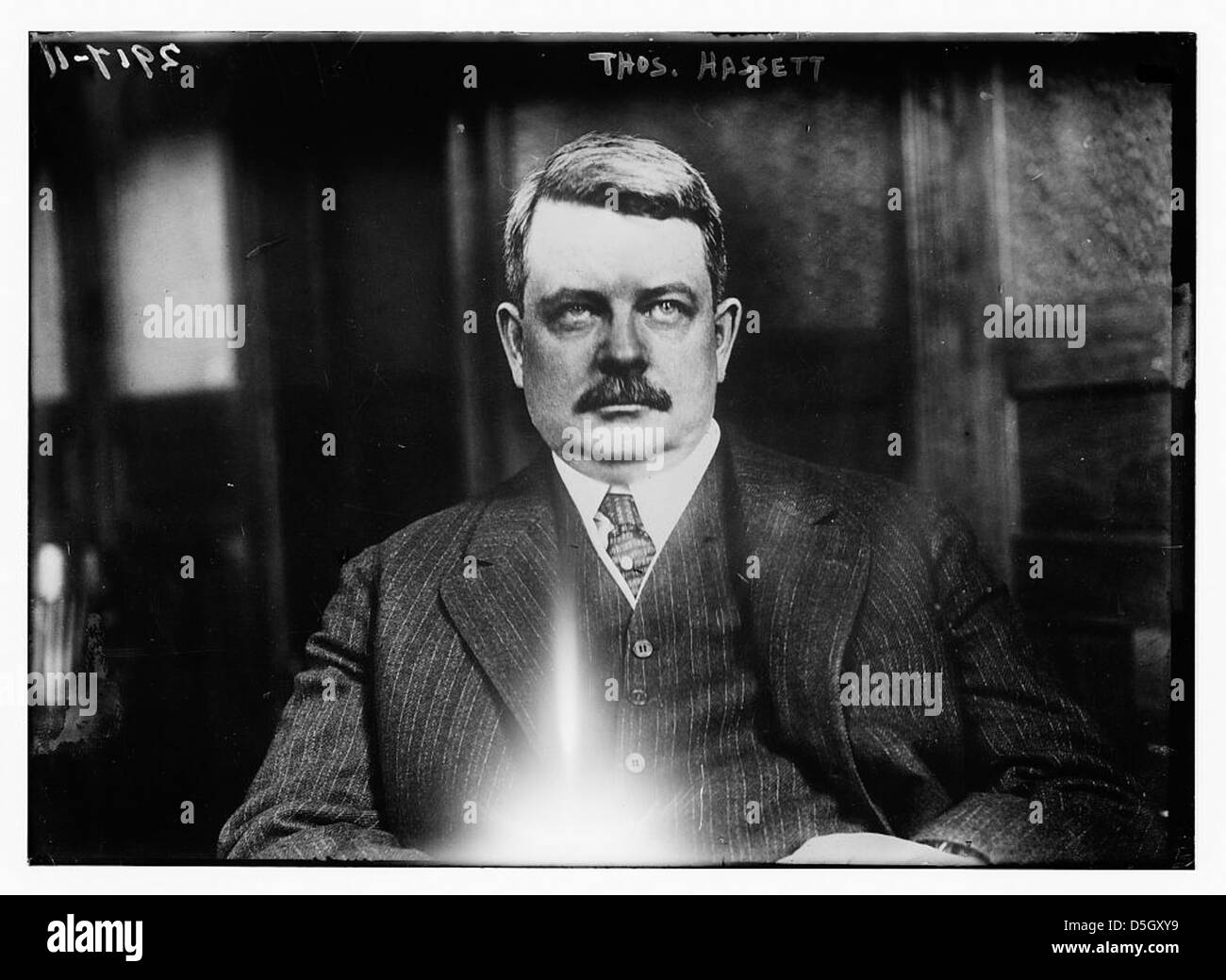 Thomas Hassett, a historical figure, is depicted in this image ...