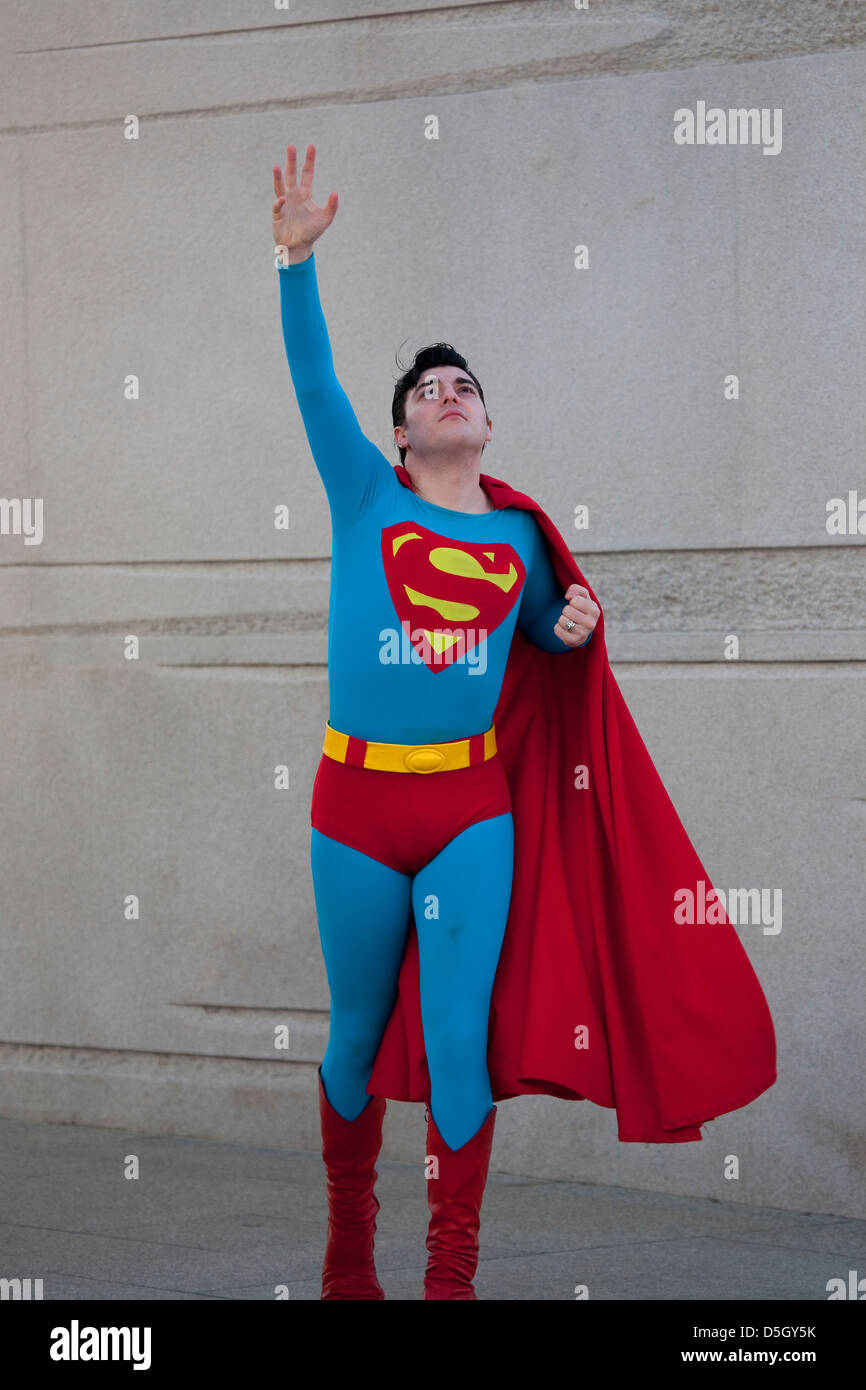 Superman in flight hi-res stock photography and images - Alamy