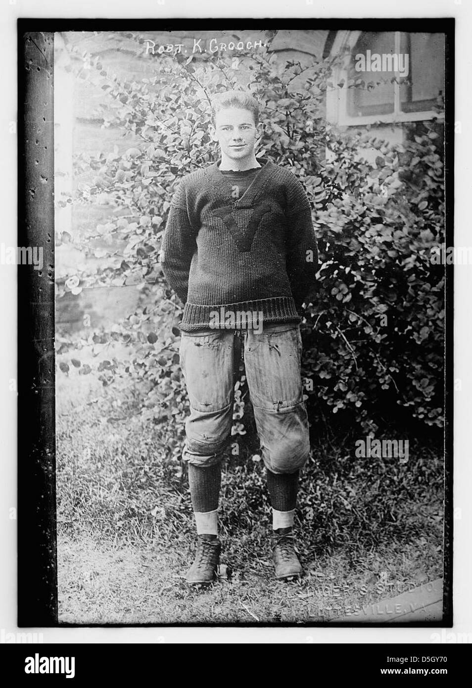 Robert K. Gooch, an athlete from Virginia, photographed in a uniform ...