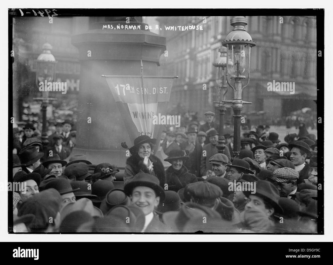 Vira Boarman Whitehouse is shown addressing a crowd, possibly at a ...