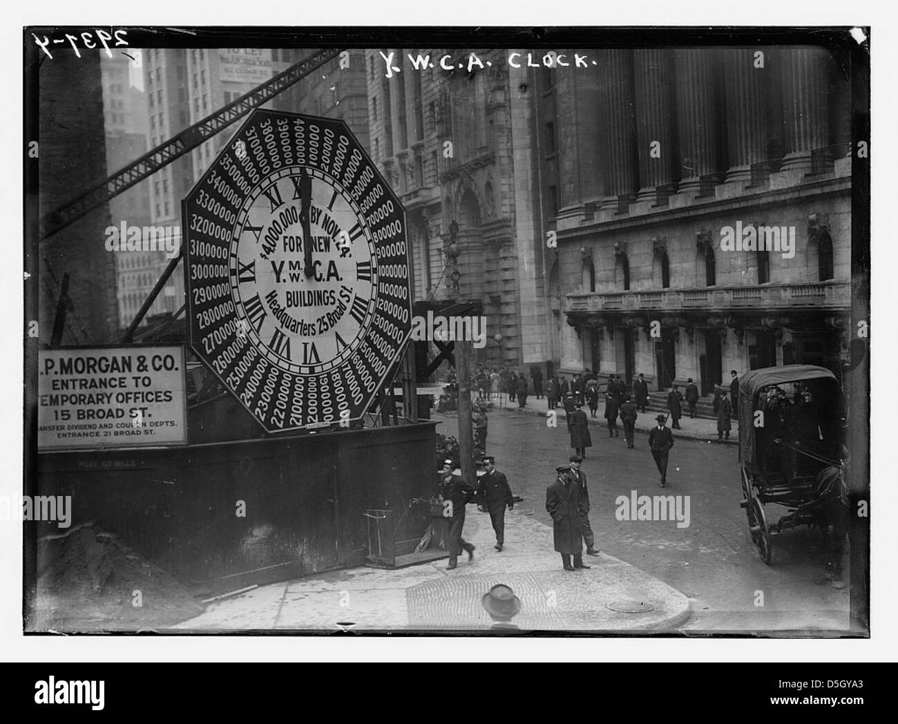 The Y.W.C.A. clock located at 23 Wall Street in Lower Manhattan, New ...