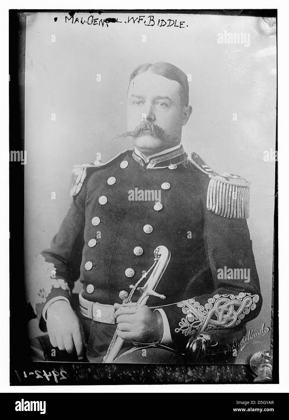 A historical photograph of Major General W.F. Biddle, a prominent ...