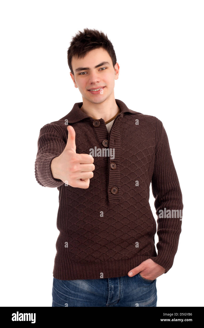 Happy guy showing thumbs up hi-res stock photography and images - Alamy