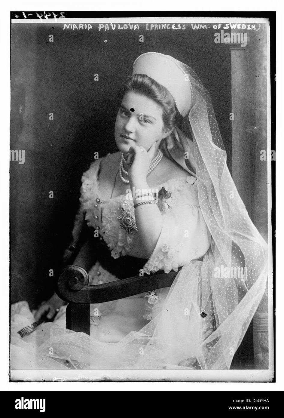 A portrait of Maria Pavlova, Princess William of Sweden, capturing her ...