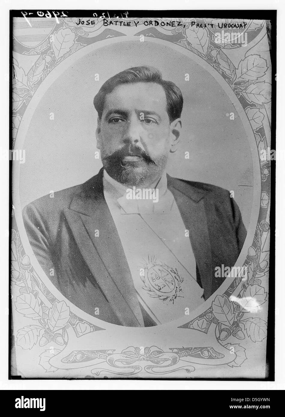 A historical portrait of José Batlle y Ordóñez, President of Uruguay ...