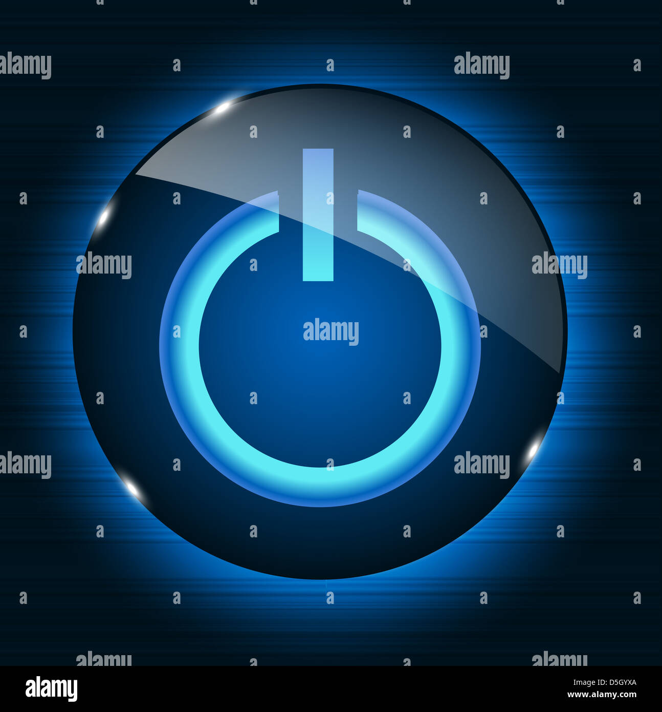 Glass power button icon on abstract background. Vector illustration ...