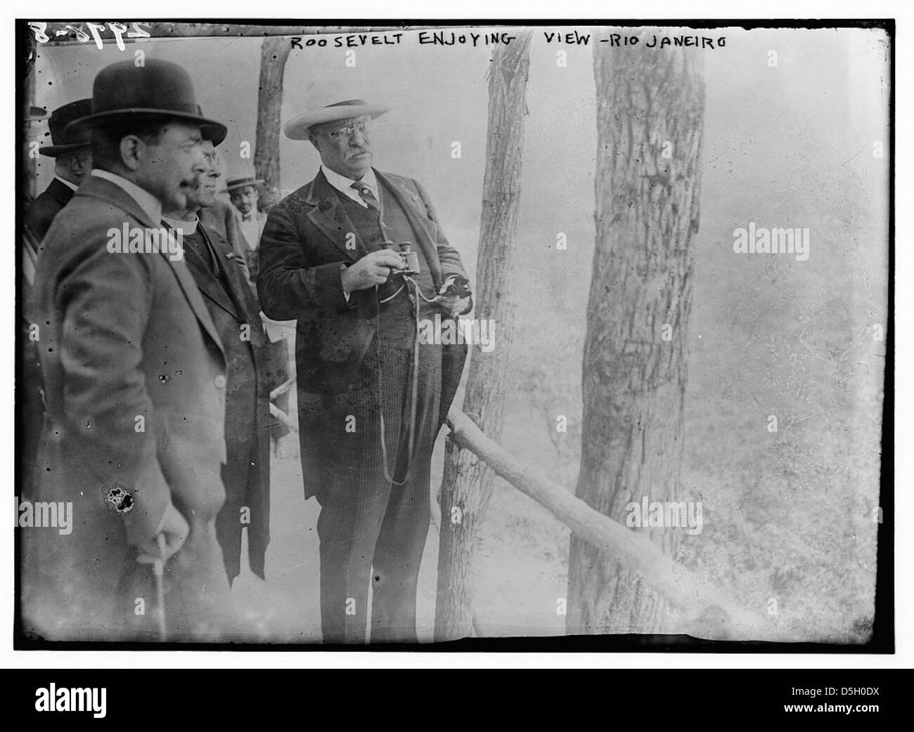 This image shows President Theodore Roosevelt enjoying the scenic view ...