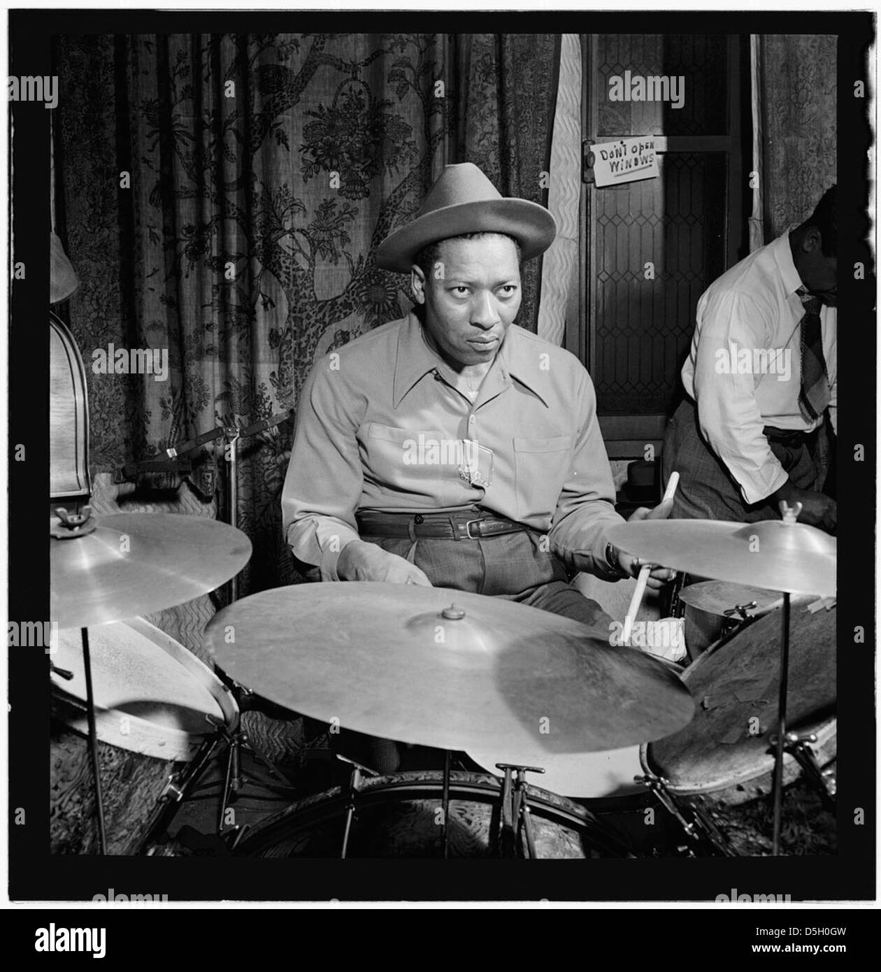 A portrait of Sid Catlett, an influential jazz drummer, taken in New ...