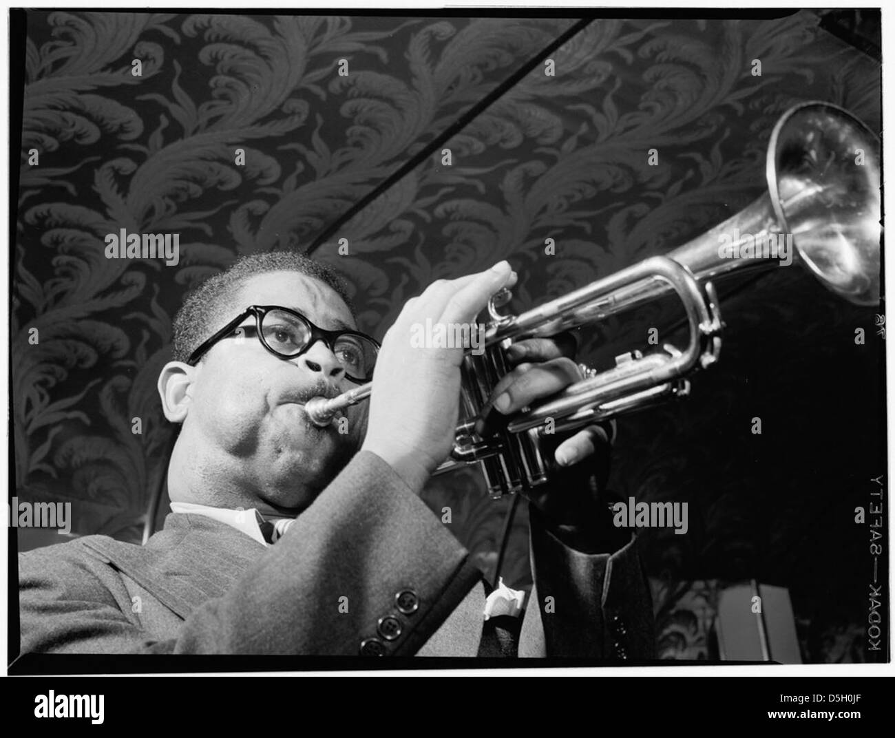 A portrait of renowned jazz trumpeter Dizzy Gillespie, taken in New ...