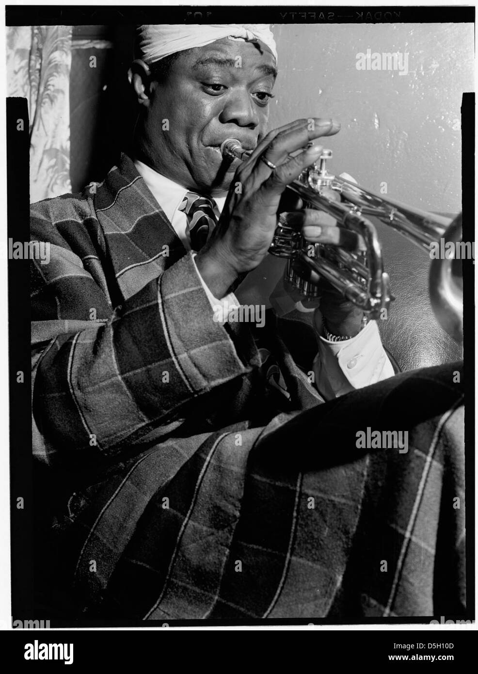 A portrait of jazz legend Louis Armstrong, taken in July 1946 in New ...
