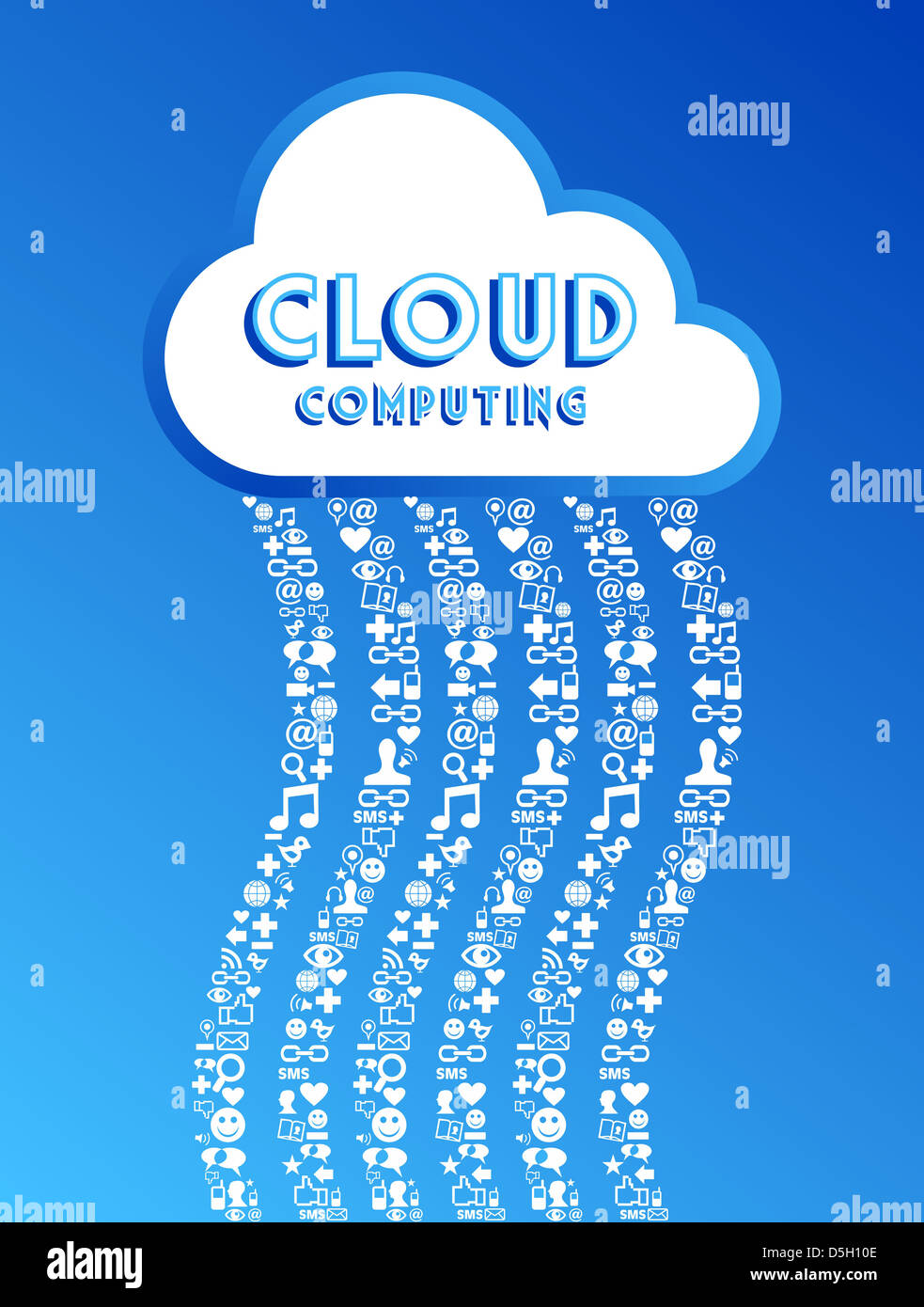 Cloud computing social media network concept background. Vector file ...
