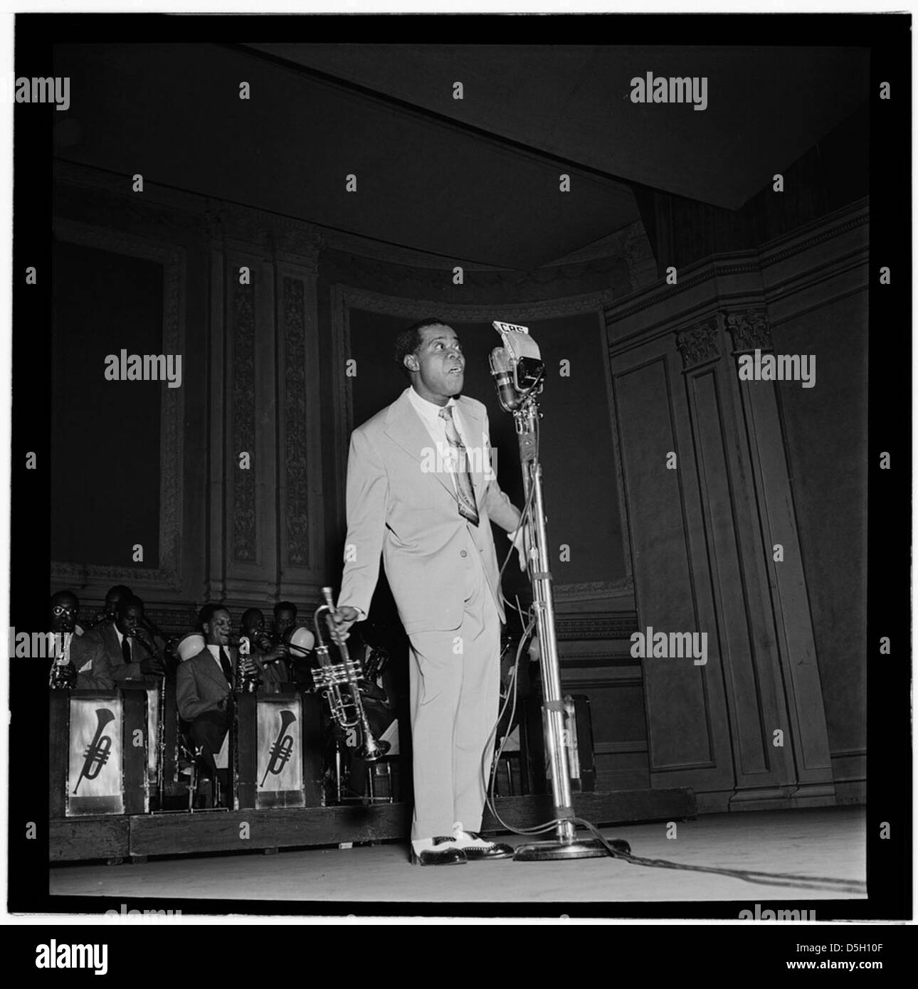 A portrait of jazz legend Louis Armstrong, taken at Carnegie Hall in ...
