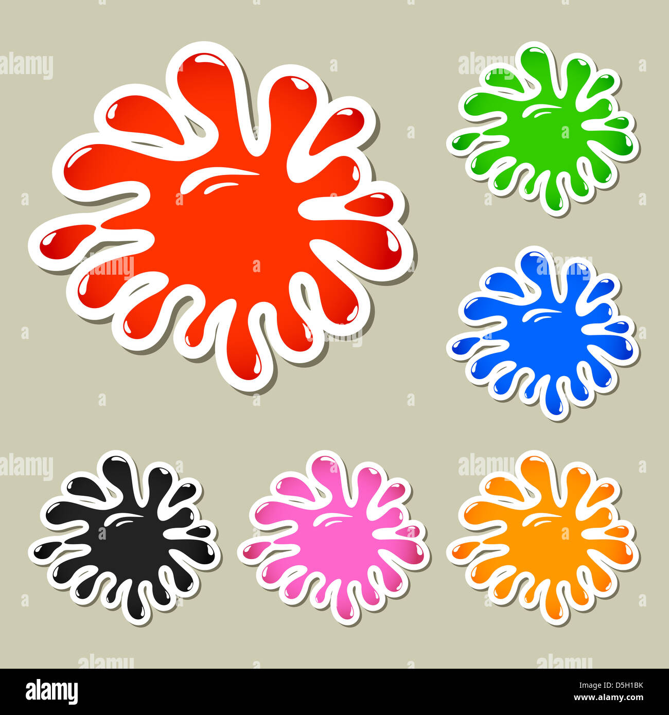 Set of multicolored blots Stock Photo - Alamy
