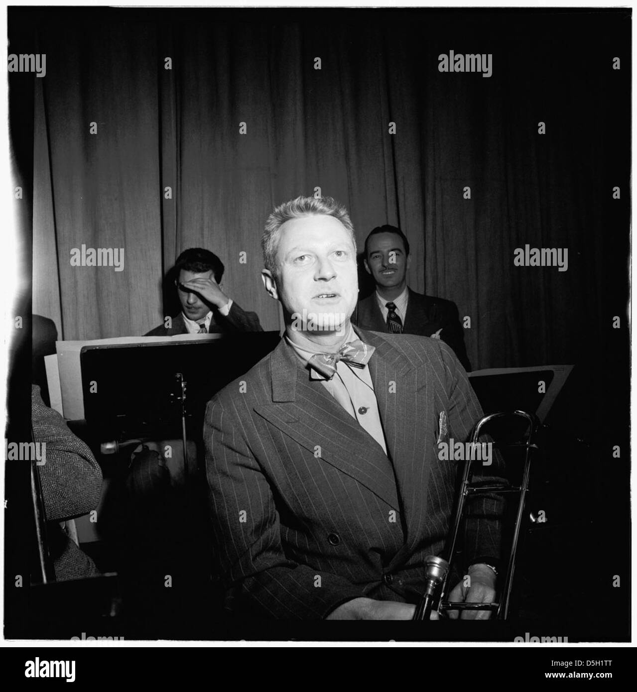 A photograph featuring Vernon Brown, Spots Esposito, and Bobby Hackett ...