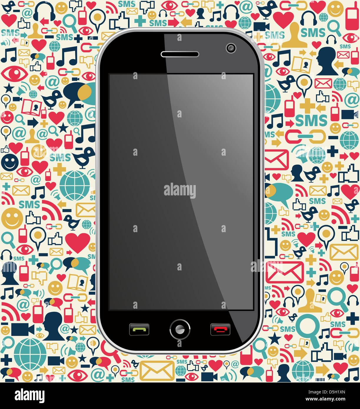 Iphone generic on color icons background. Vector file layered for easy ...