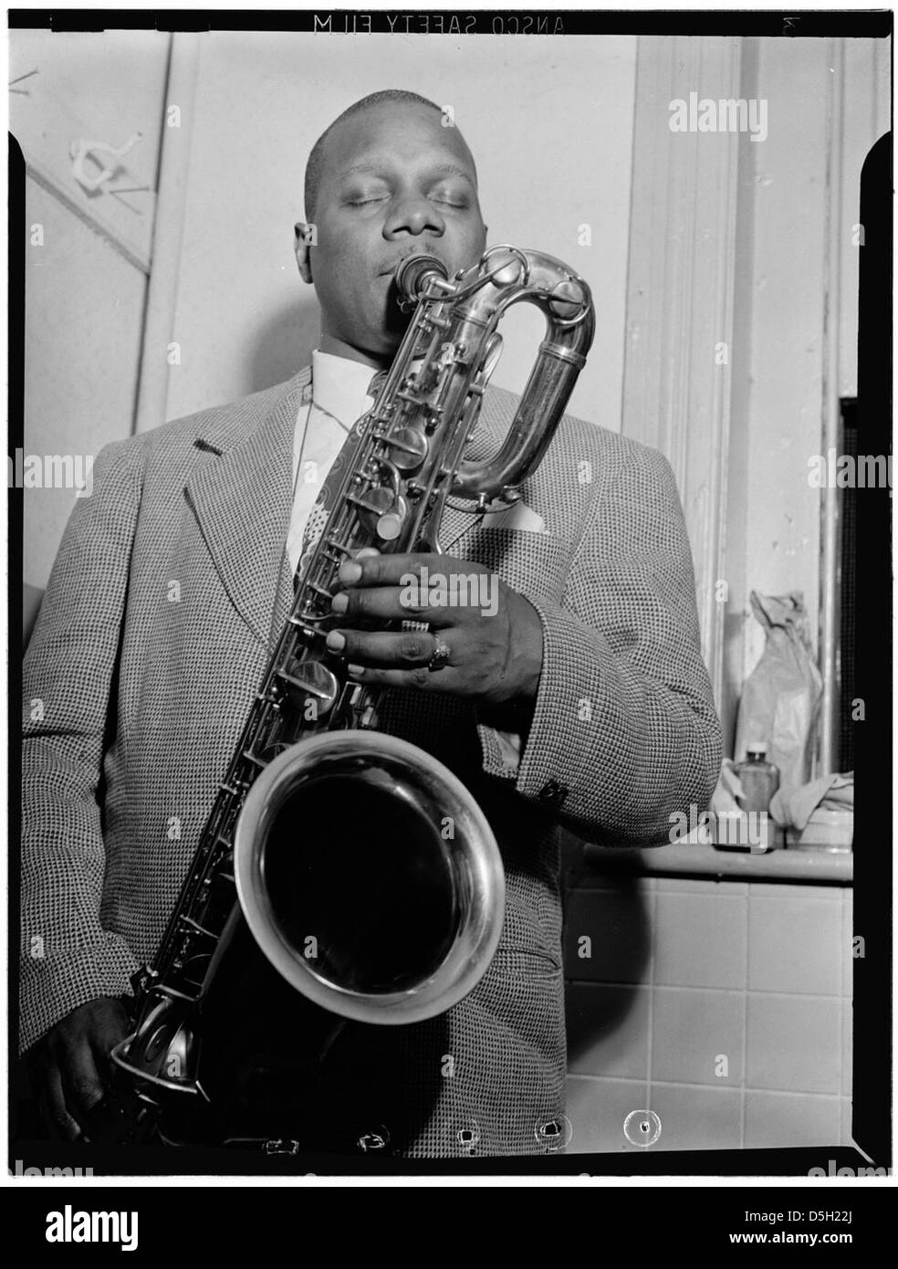 A portrait of jazz musician Harry Carney taken at the Turkish Embassy ...