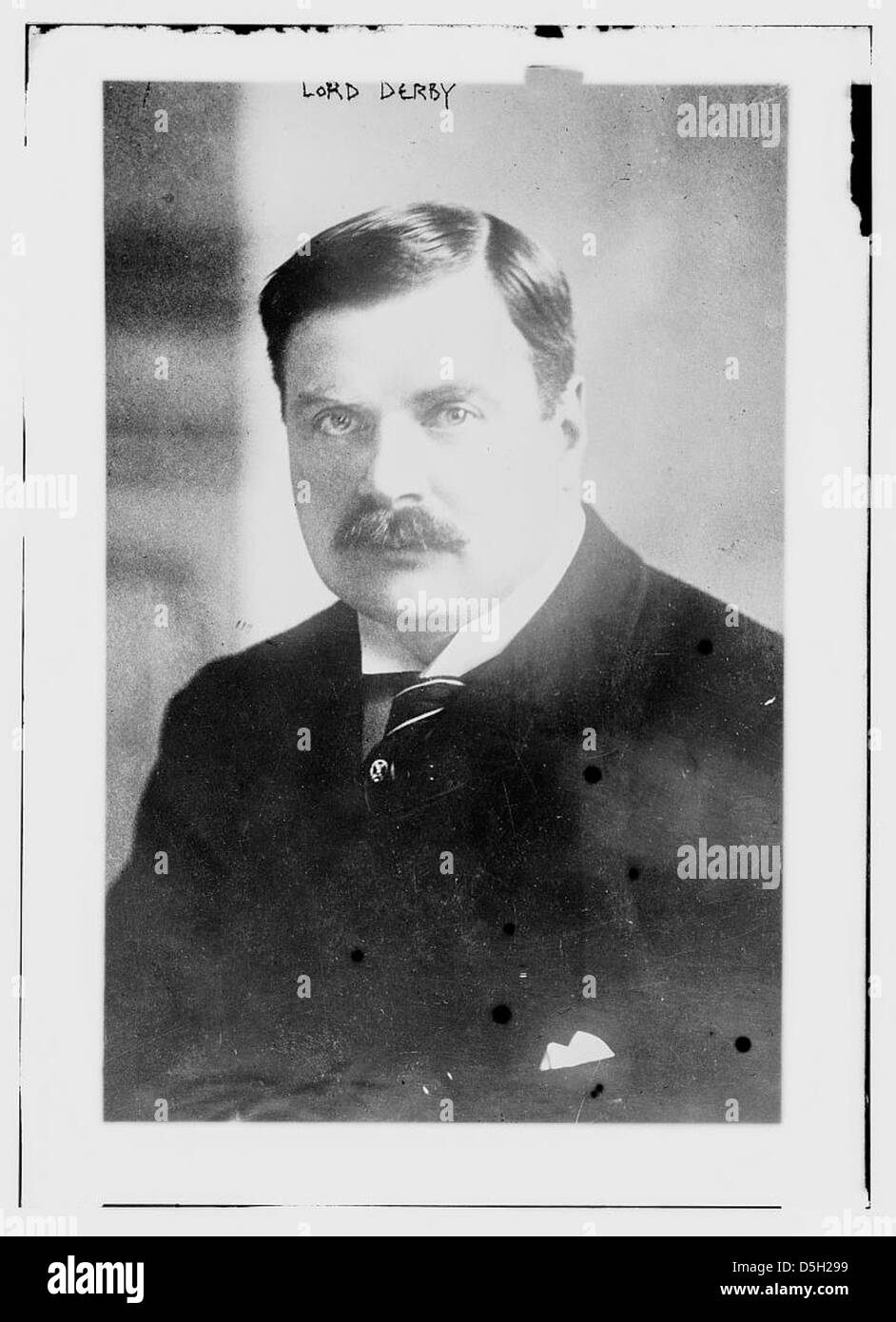This image features Lord Derby, an important British political figure ...