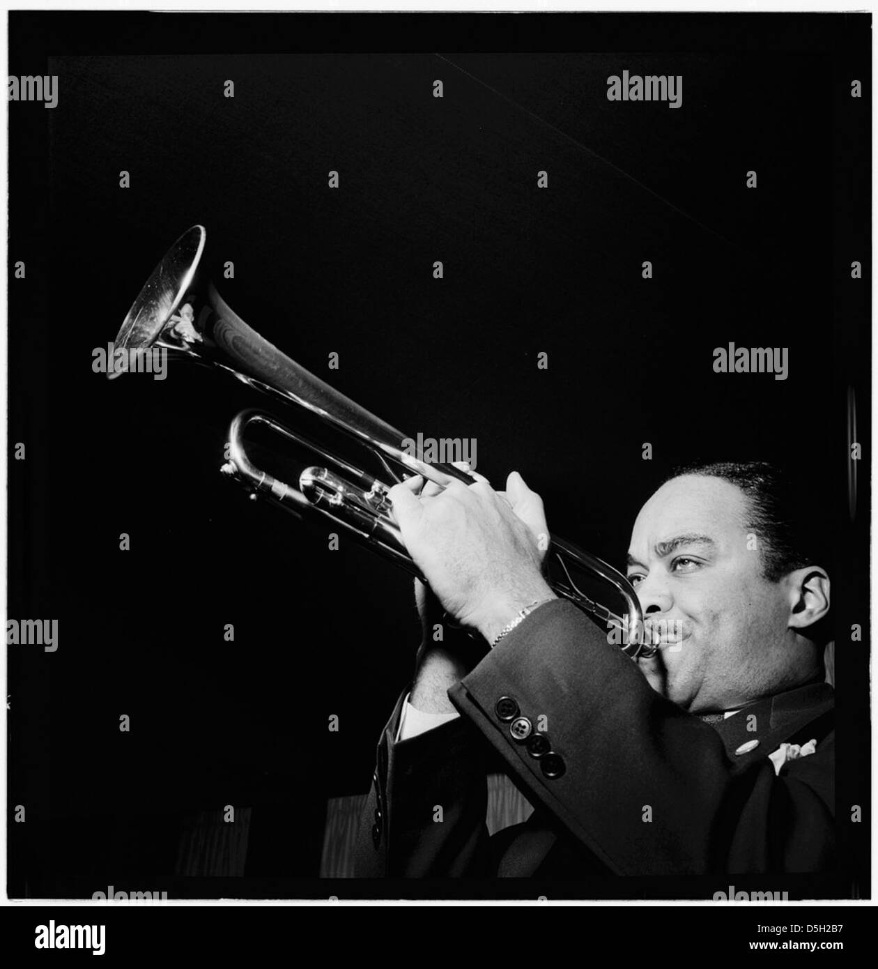A portrait of jazz trumpeter Buck Clayton, taken between 1938 and 1948 ...