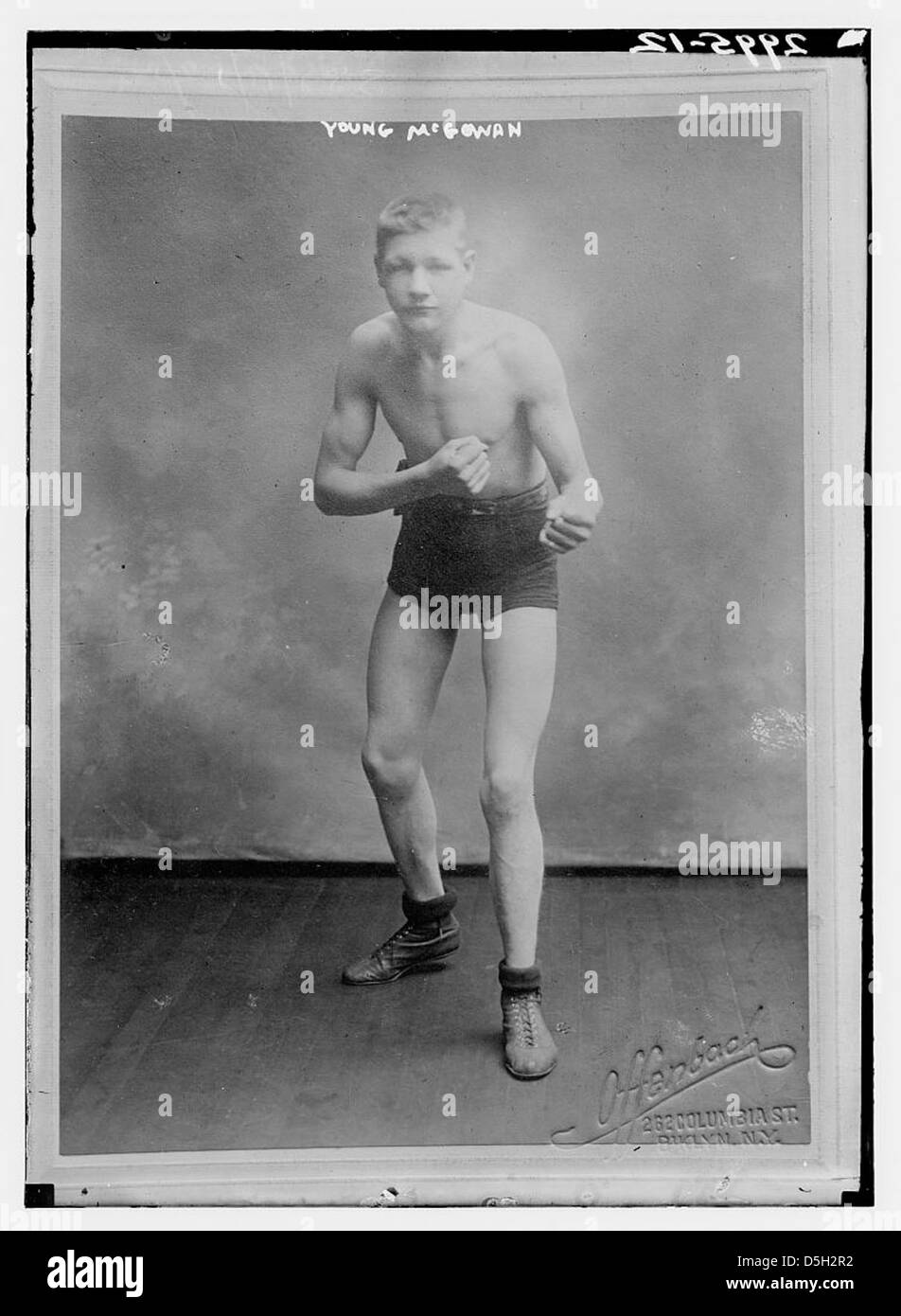 A portrait of young McGowan, a boxer from New York, taken in 1914 Stock ...