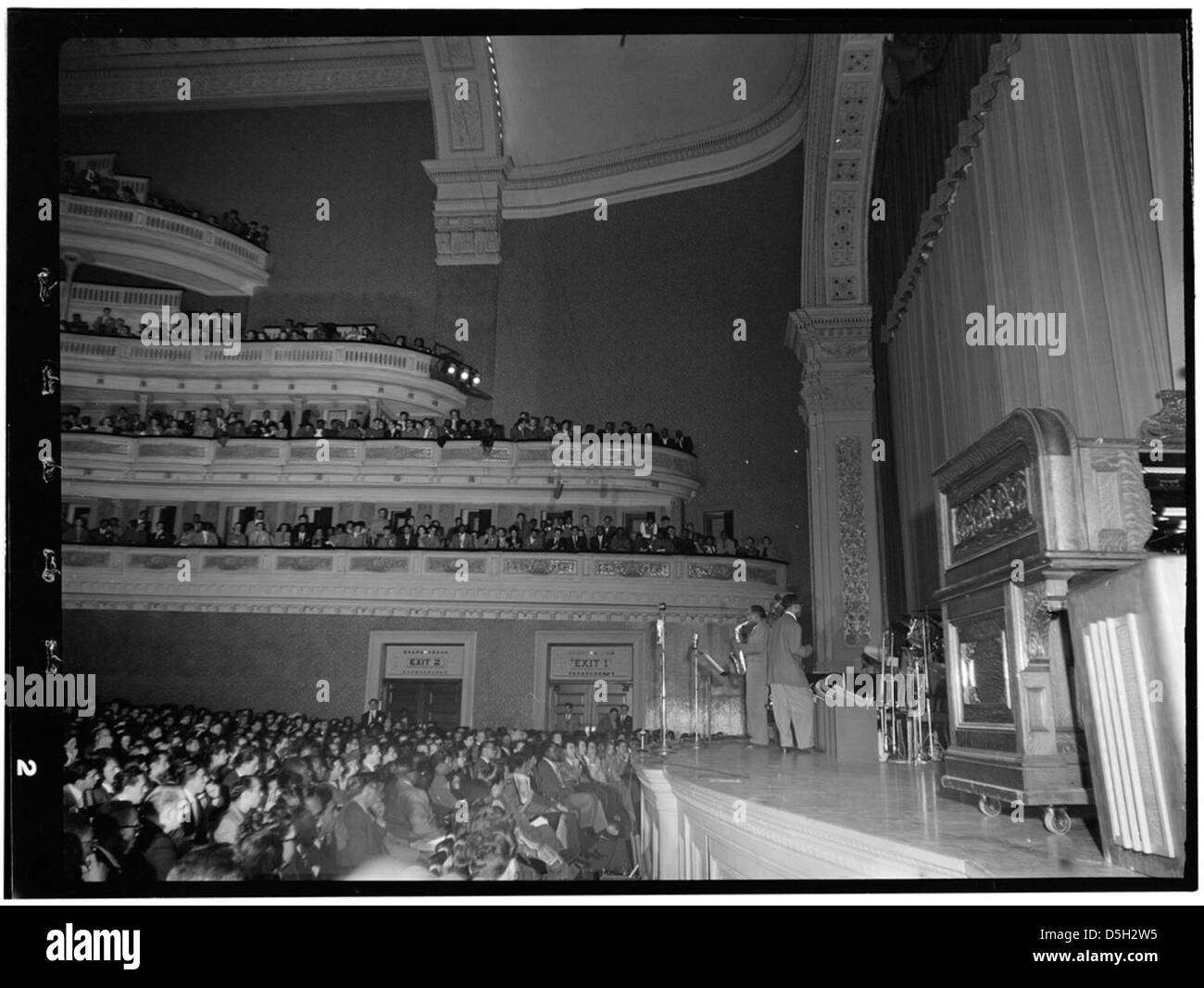 A 1947 portrait of jazz musicians Dizzy Gillespie and Charlie Parker at ...