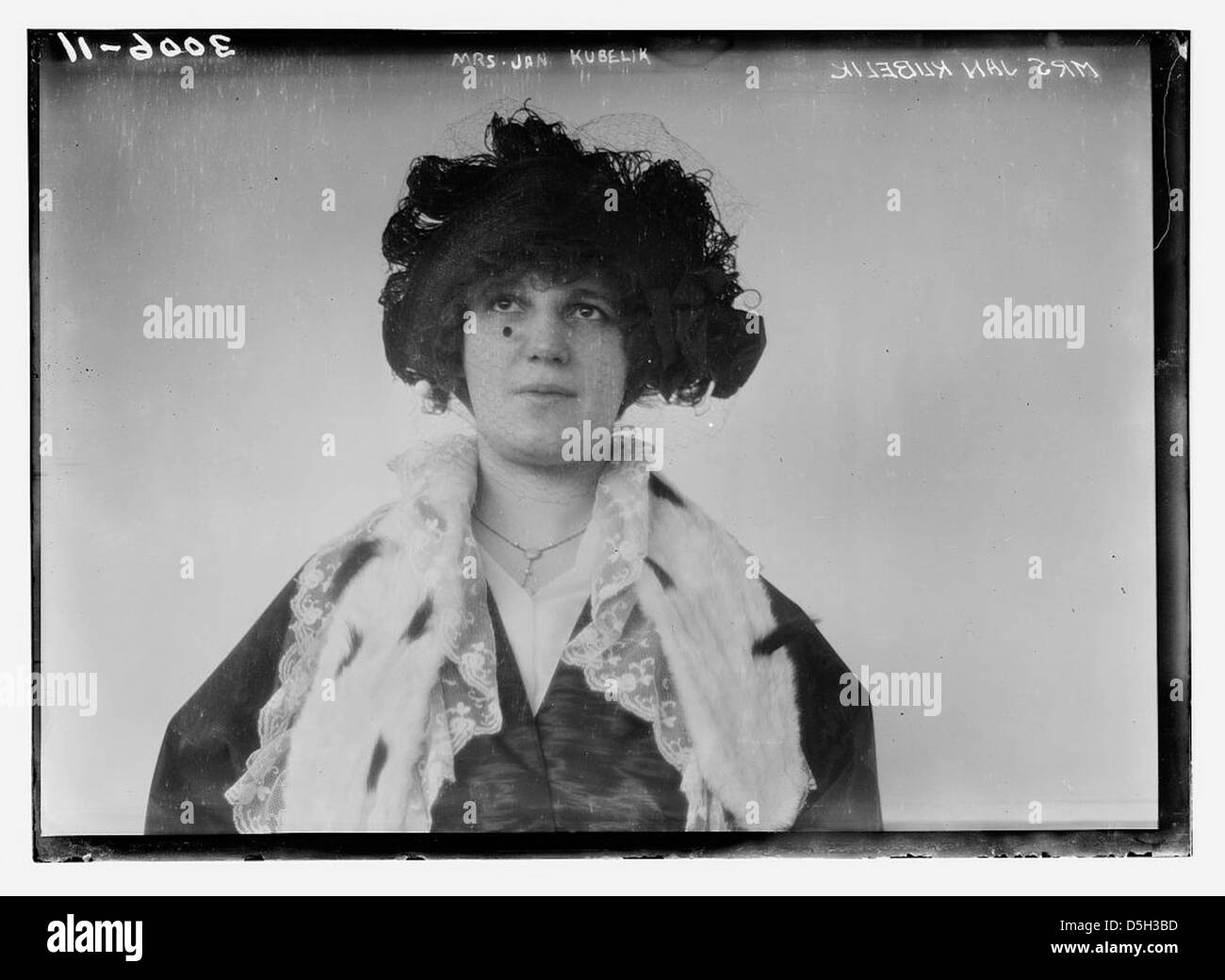 A portrait of Mrs. Jan Kubelik, a Czech countess, wearing an elegant ...