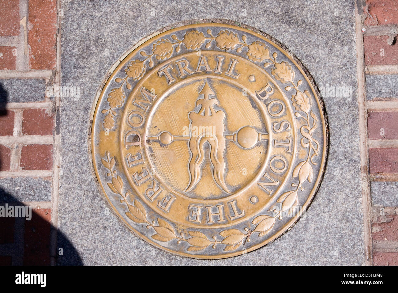 Closeup of "The Freedom Trail," Boston, Ma., New England, USA ...