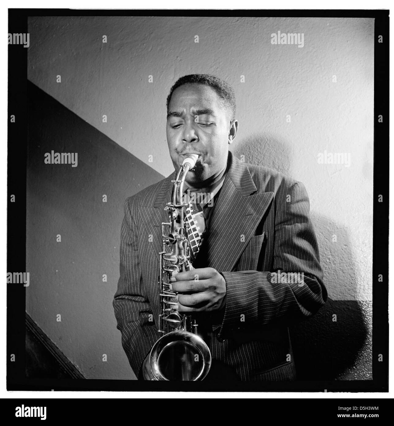 A portrait of Charlie Parker, the legendary jazz saxophonist, captured ...