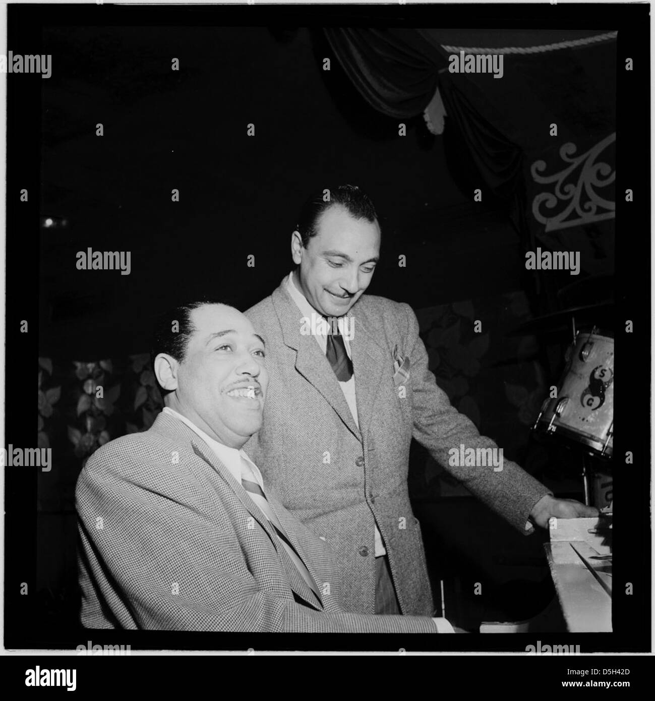 A portrait of jazz musicians Django Reinhardt and Duke Ellington taken ...