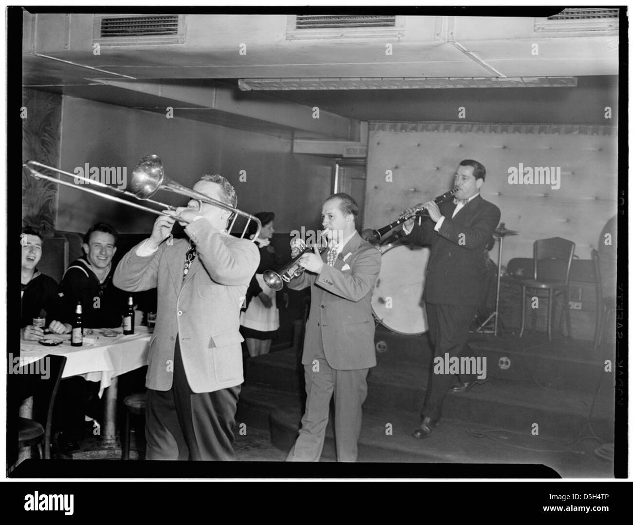 A portrait of jazz musicians George Brunis and Tony Parenti taken at ...