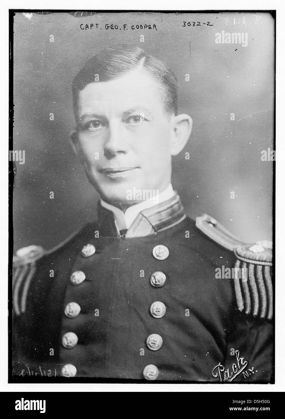 A portrait of Captain George F. Cooper in uniform, photographed in New ...