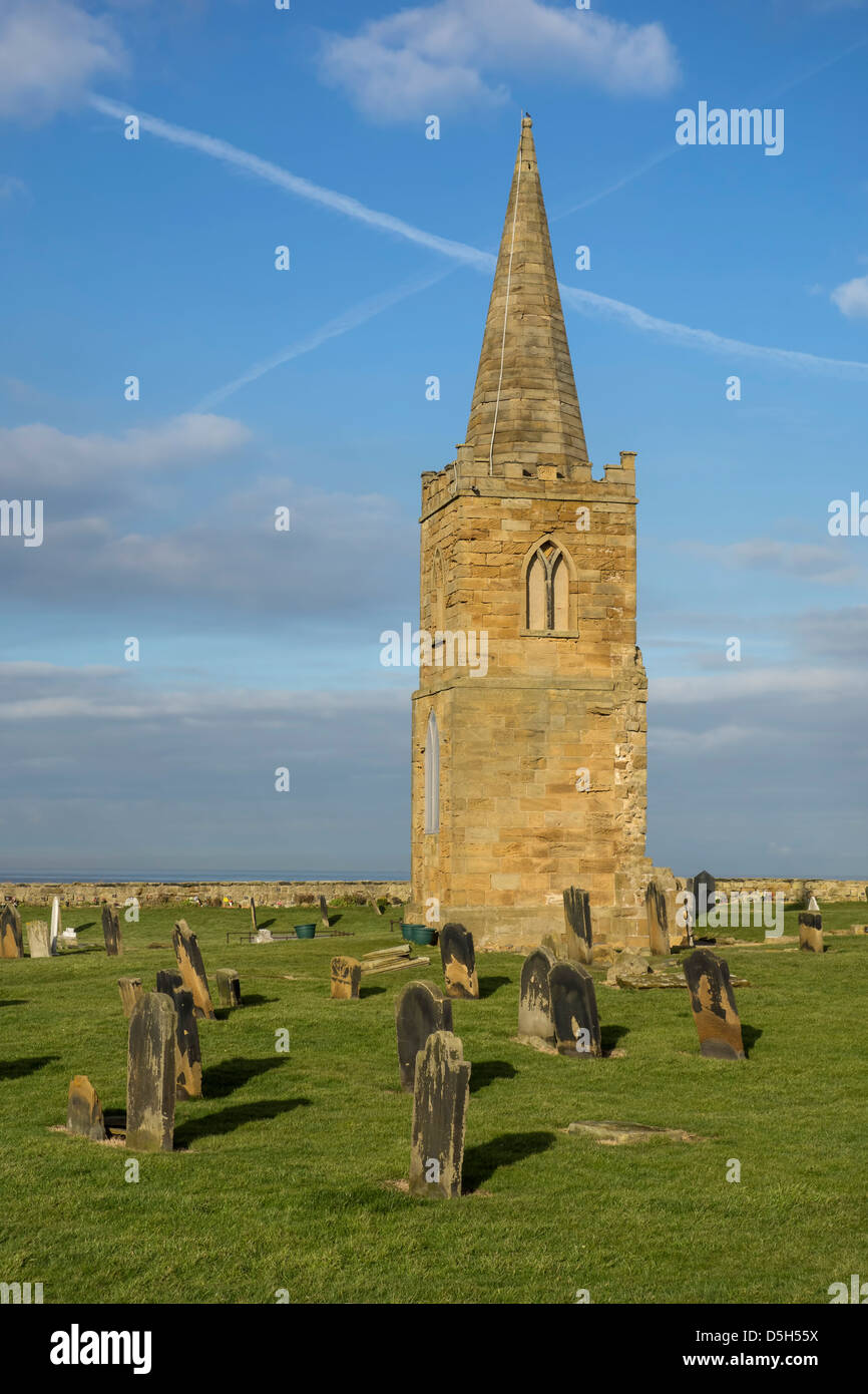 ruins of St. Germain's Church, Marske by the Sea, North Yorkshire Stock ...