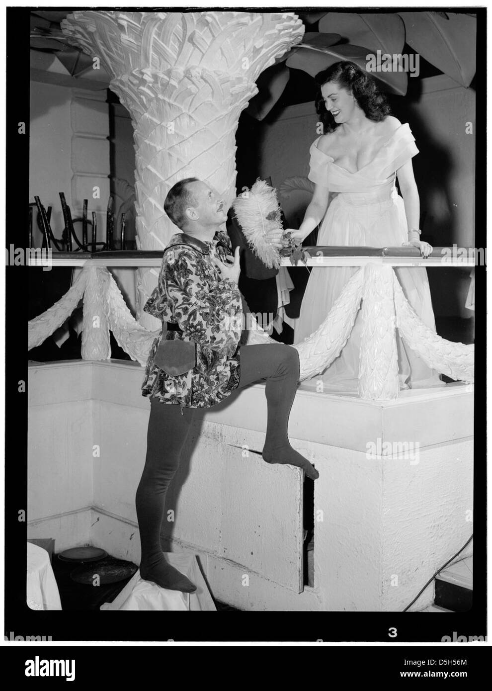 A portrait of Larry Clinton and Betty George at a performance at ...