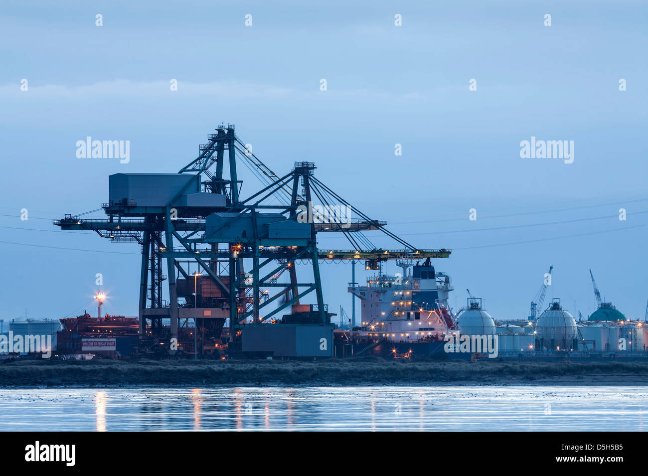 Bulk Iron Ore Offloaders at Redcar, North Yorkshire Stock Photo - Alamy