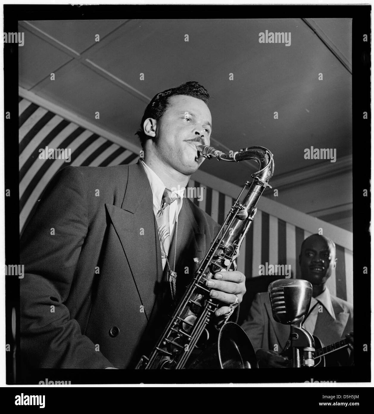 Portrait of Jazz guitarist Tiny Grimes in New York, between 1946 and ...