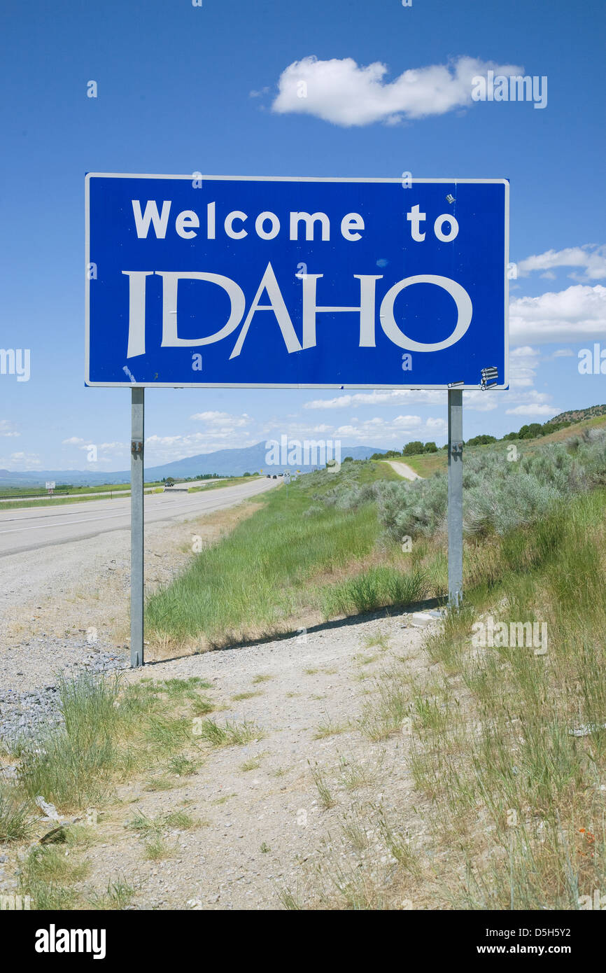 Welcome to Idaho State Sign Stock Photo - Alamy