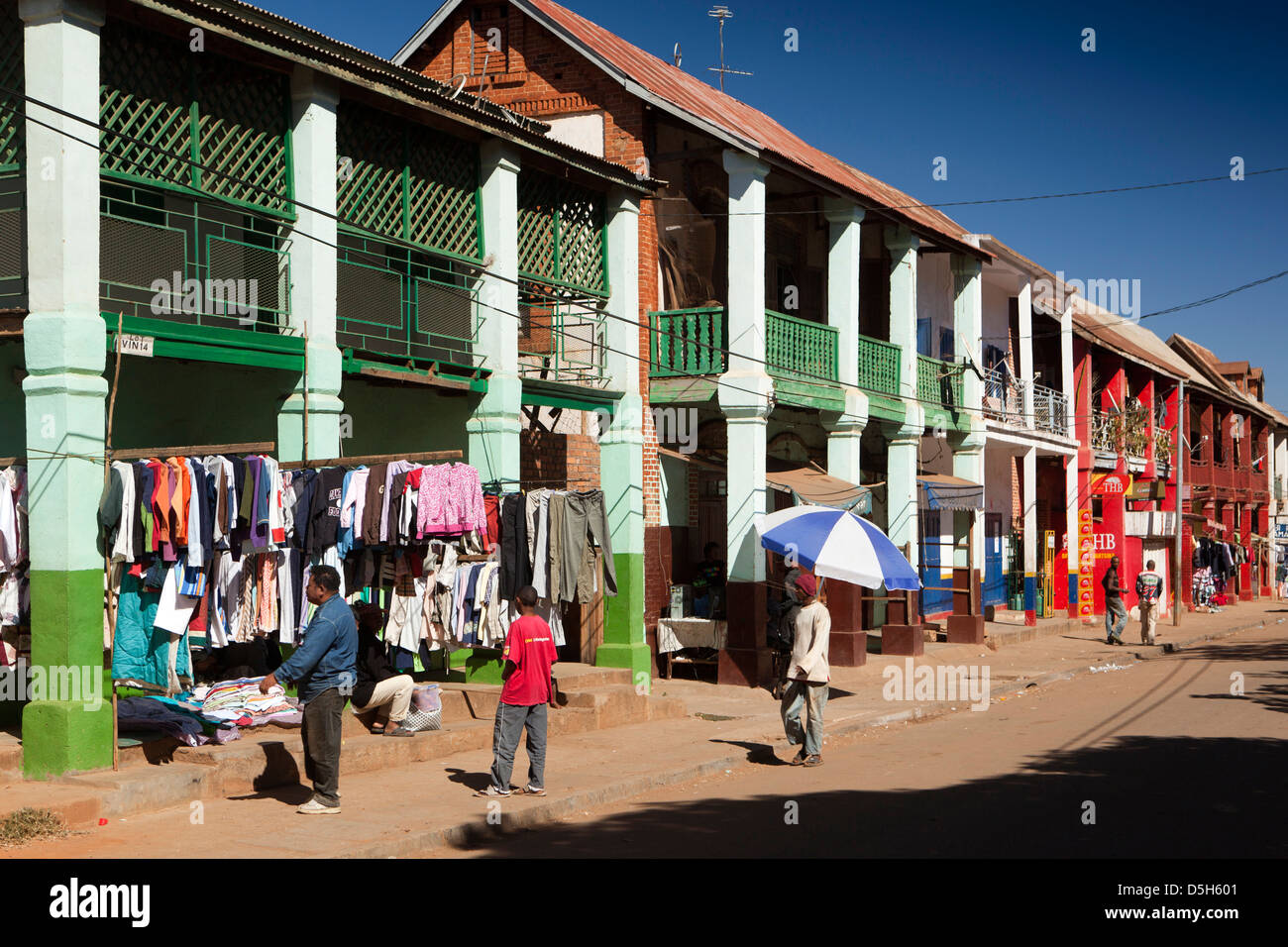 Madagascar, Ihosy, shops in main street Stock Photo - Alamy