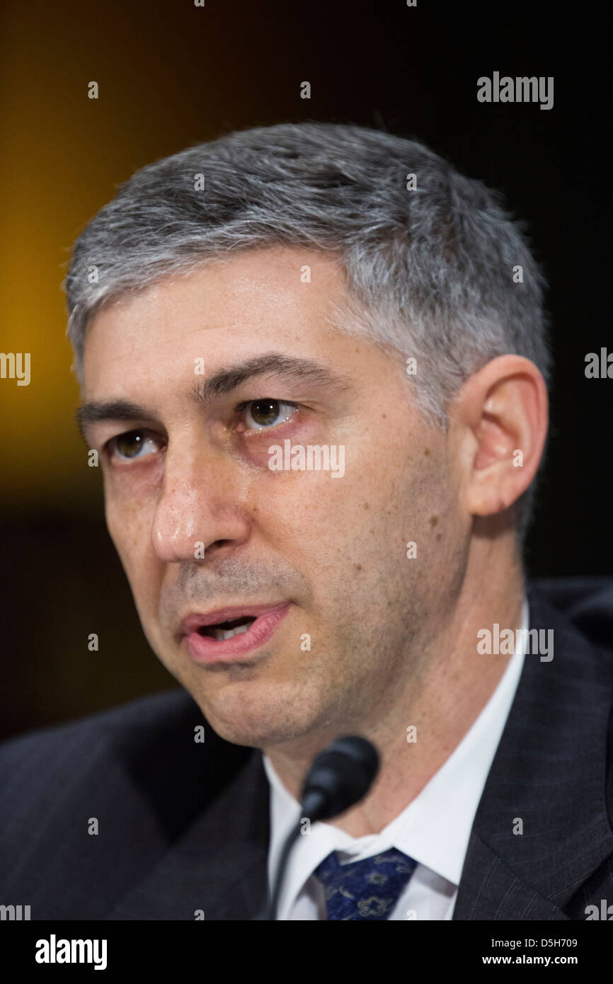 Stuart Levey, chief legal officer HSBC Holdings plc, testifies to the ...